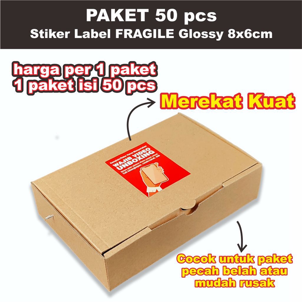 Jual Kertas Stiker label pengiriman fragile video unboxing glossy isi ...