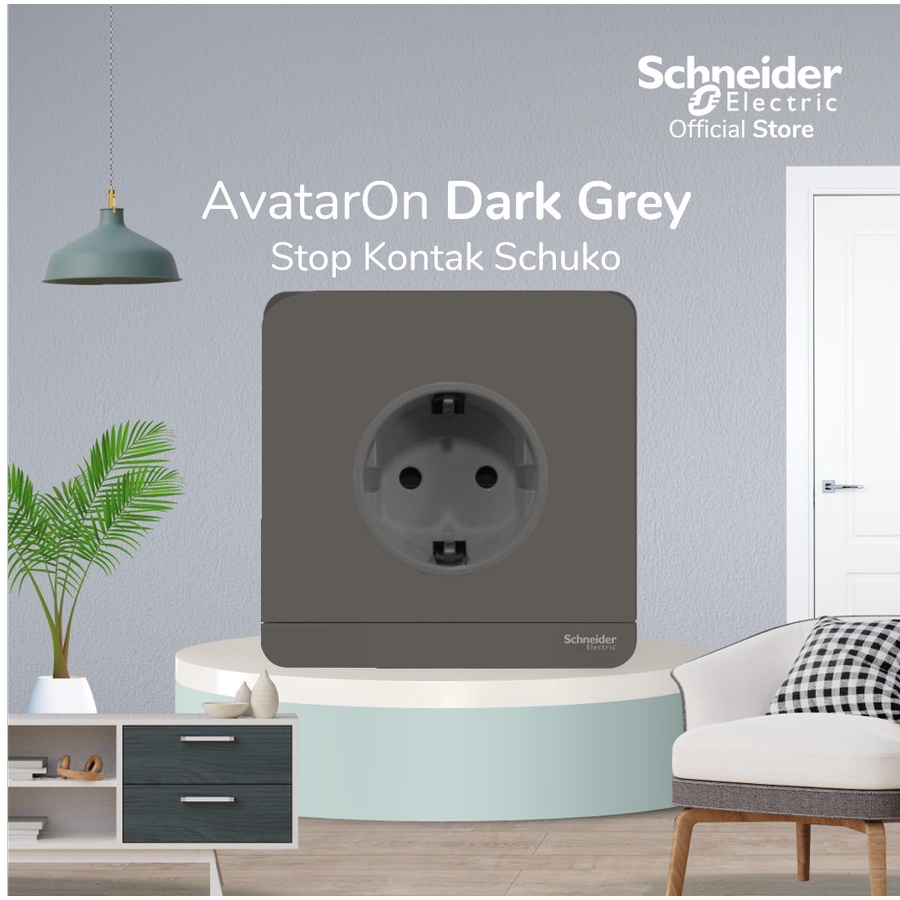 Jual Stop Kontak Schneider AVATAR ON DARK GREY / ABU-ABU - E83426_16S ...