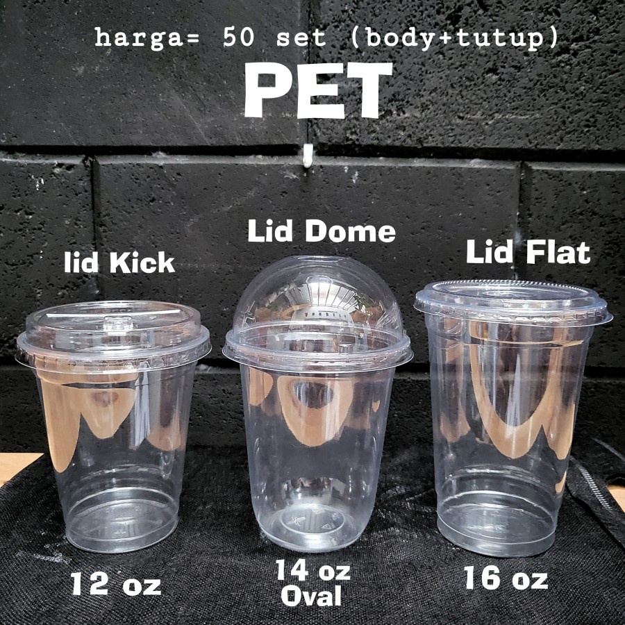 Jual Gelas Pet cup 12 oz 14 oz oval 16 oz 360 ml 420 ml 500 ml - 12 oz ...