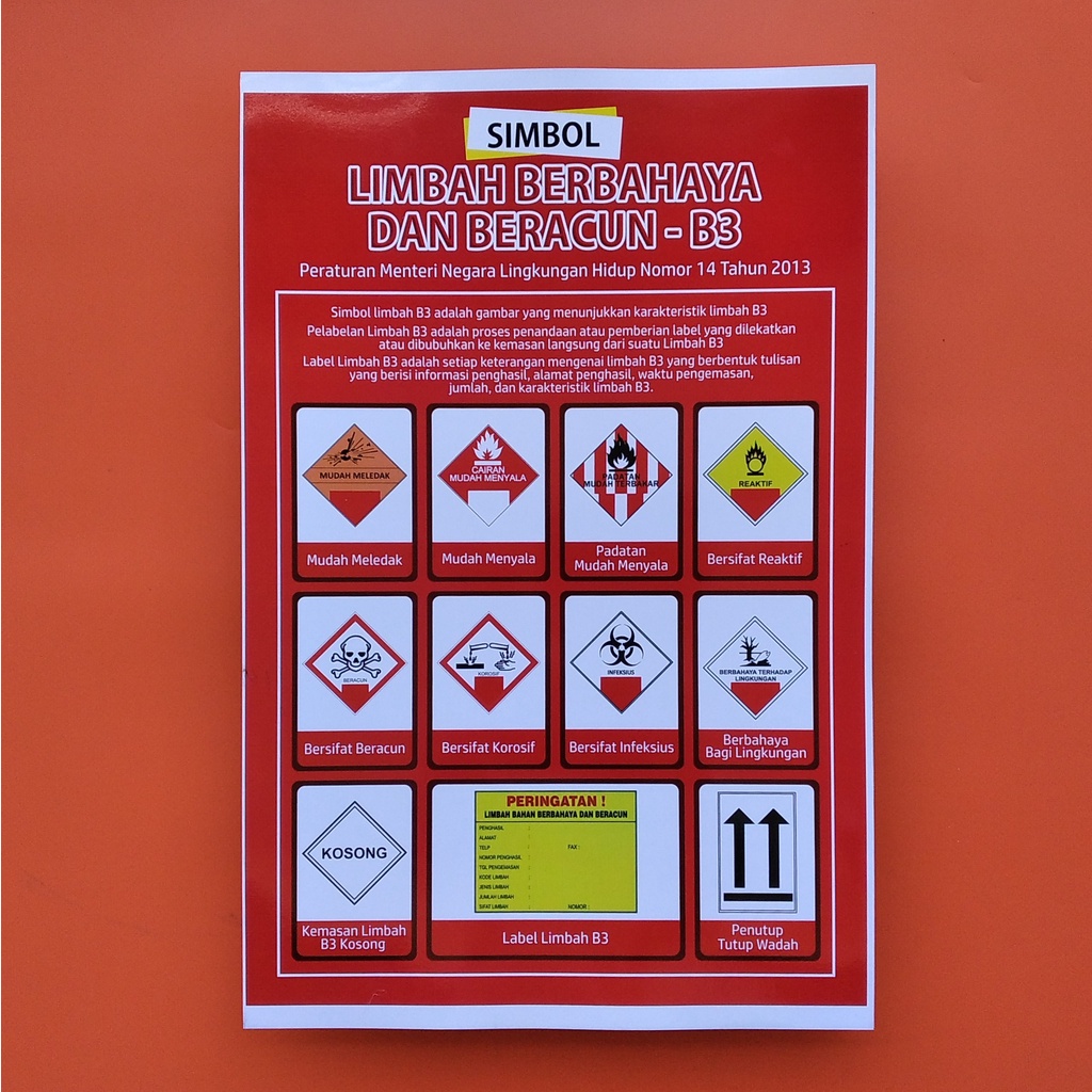 Jual Poster Edukasi - Simbol Limbah Berbahaya dan Beracun | Poster B3 | Laminasi HANYA tampak ...