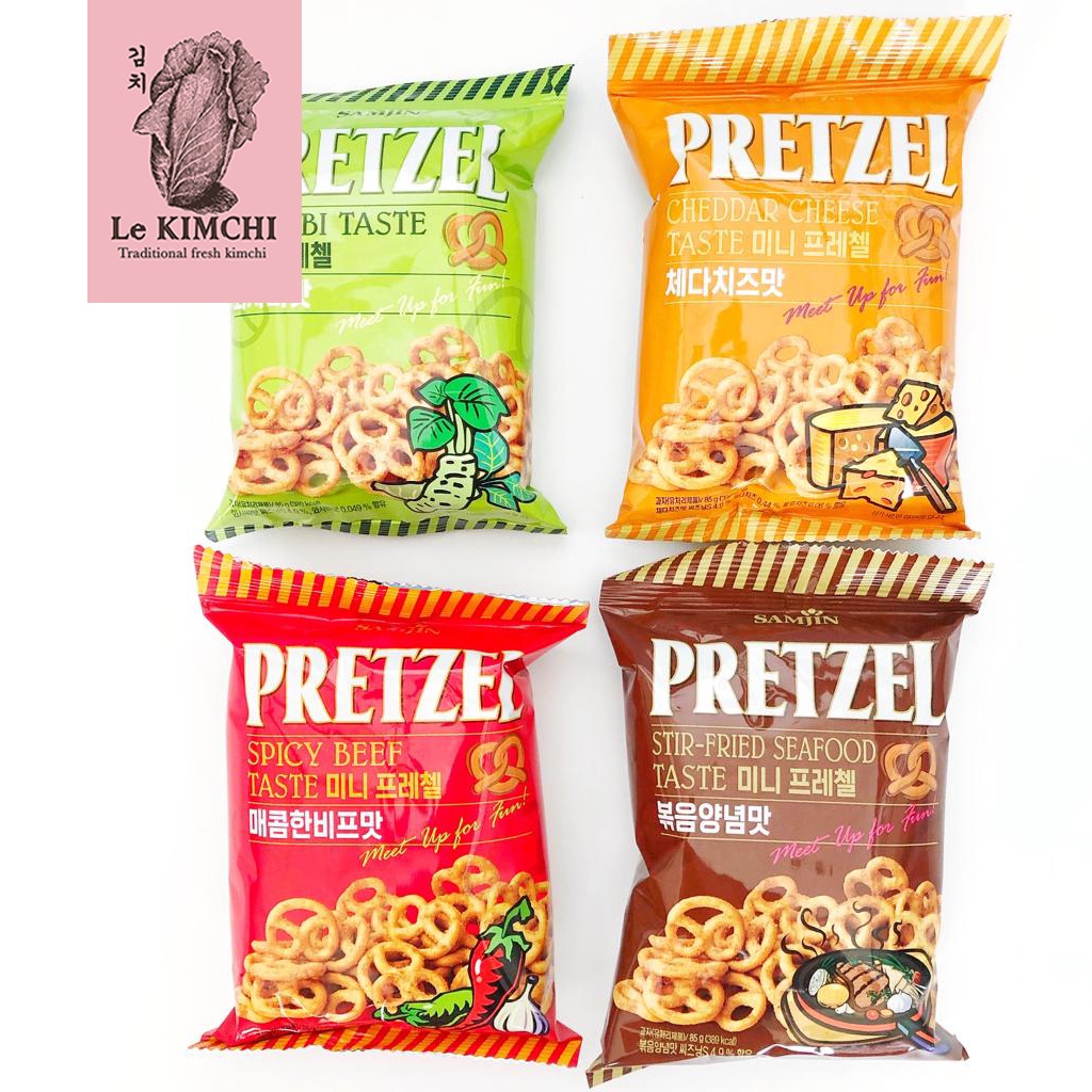 Jual (FreeOngkir) Samjin Pretzel Cheddar Cheese Wasabi Seafood Spicy ...