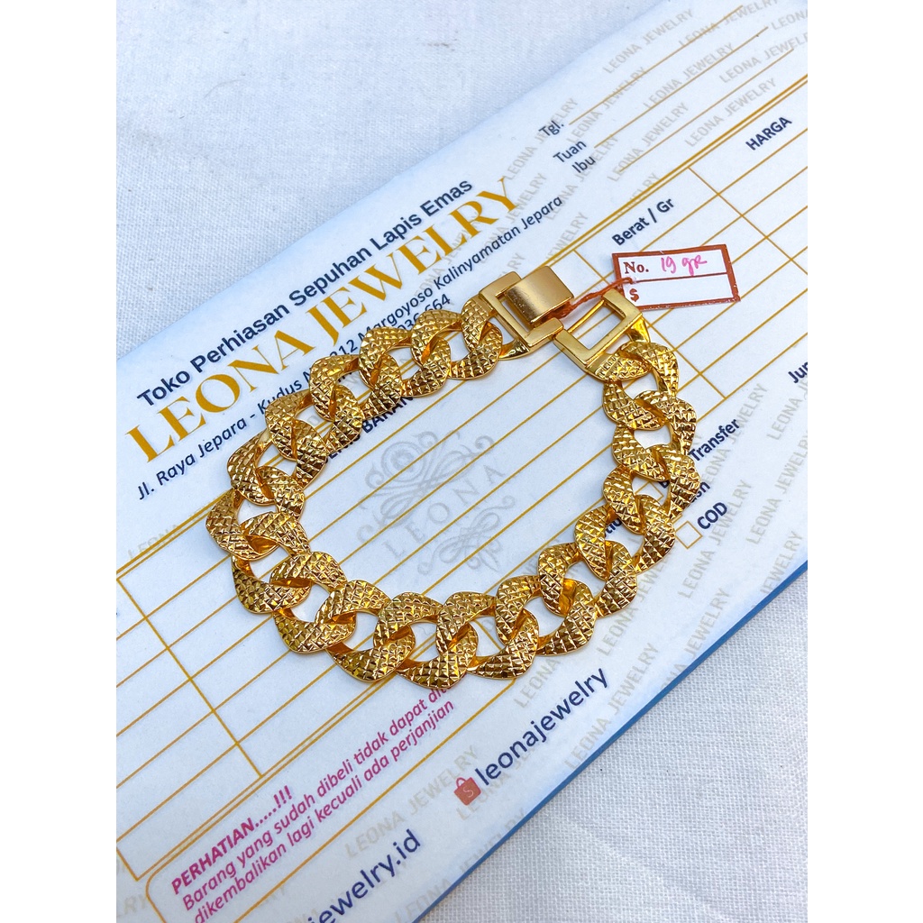 Jual Gelang Rantai Krepyak Naga Timbul Titanium Emas G040 | Shopee ...