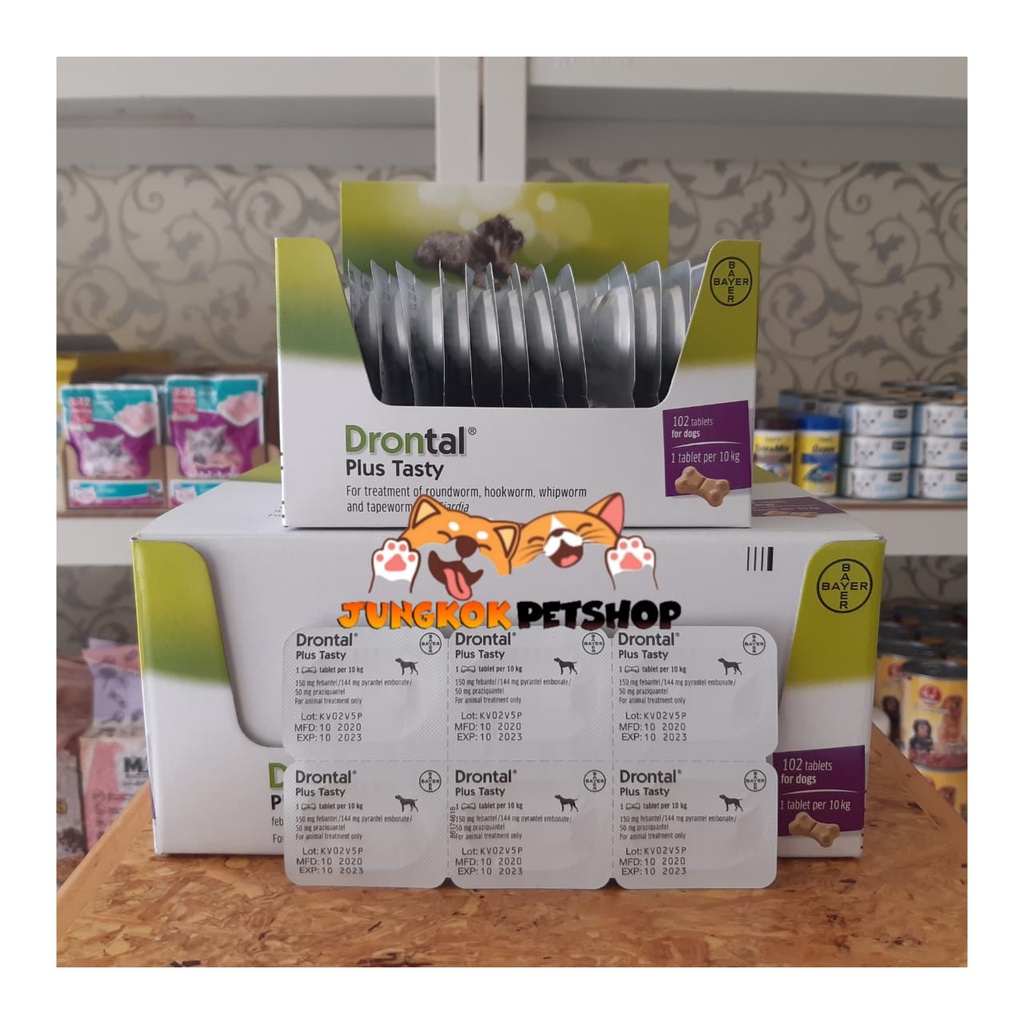 Jual Drontal Plus Tasty Dog - Drontal Dog Obat Cacing Anjing 1 Tablet ...