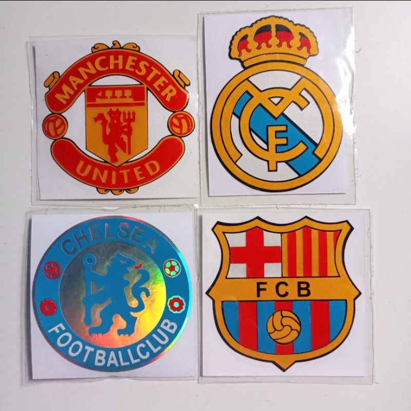 Jual Stiker Cutting Klub Bola Barcelona Real madrid Manchester United ...