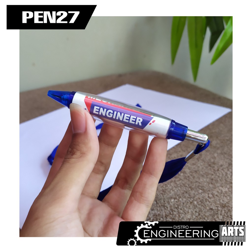 Jual Pulpen Kalung Biru Full Sticker MECHANICAL ENGINEER - PEN27 ...
