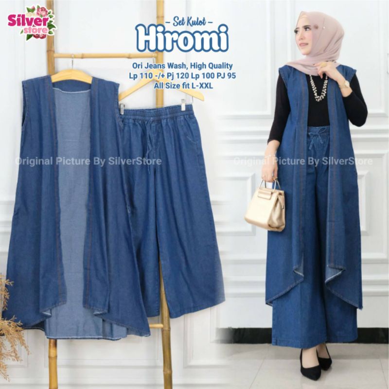 Jual HIROM - GEA SET KULOT ORIGINAL JEANS DENIM | Shopee Indonesia