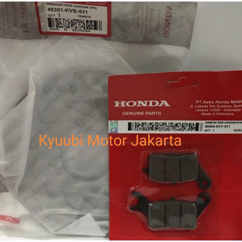 Jual Paket Cakram Depan Piringan+Kampas Rem Beat Vario 110 Scoopy Vario ...