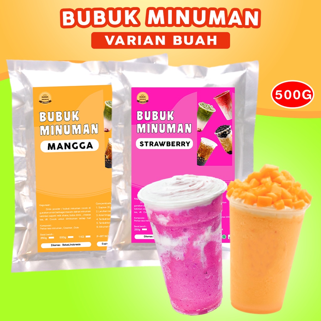 Jual BUBUK MINUMAN RASA BUAH 500G / BUBUK MINUMAN BOBA 500G / SERBUK ...