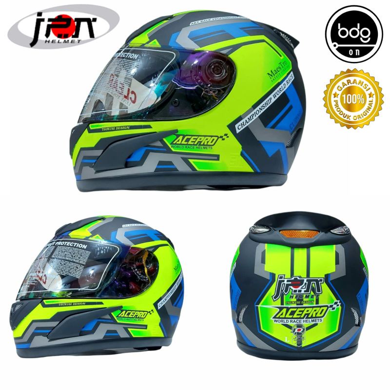 Jual Helm JPN Full Face Motif ACEPRO Fullface Murah Original SNI Dewasa ...
