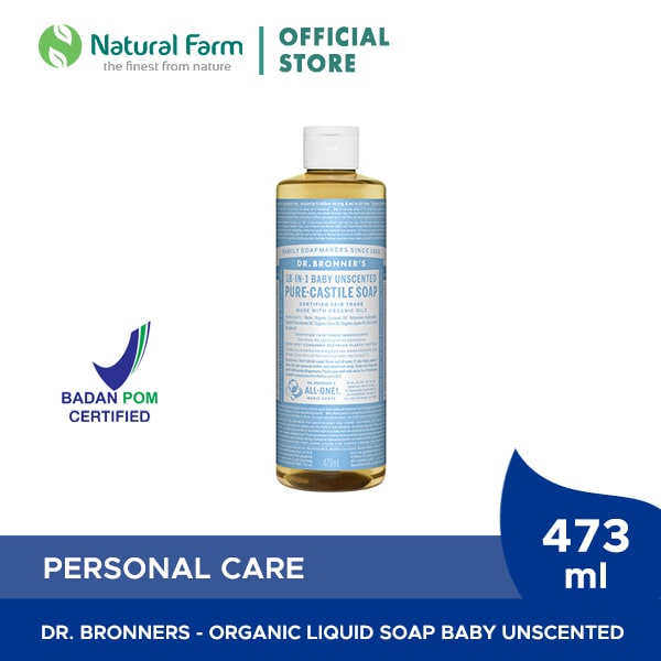 Jual Dr. Bronner's Pure Castile Liquid Soap Baby Unscented - 473ml | Shopee Indonesia