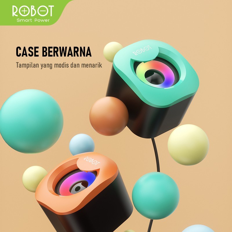 Jual ROBOT RS180 Speaker Multimedia Portable USB Speaker RGB 4W ...