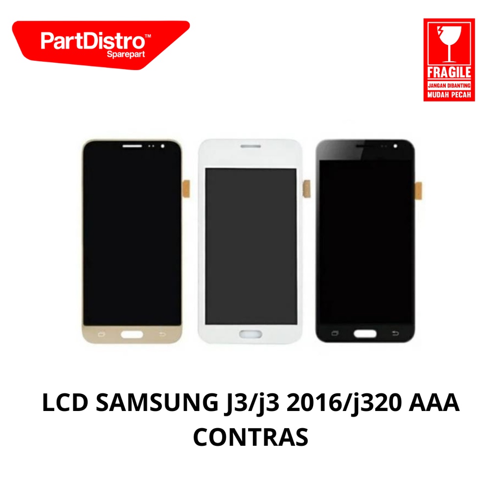 Jual LCD SAMSUNG J3/J3 2016/J320 + TOUCHSCREEN CONTRAS BLACK / WHITE / GOLD (OKE) | Shopee Indonesia