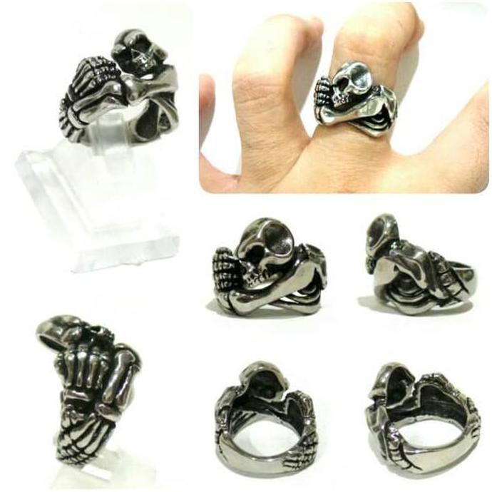 Jual Skull Ring Titanium Grosir Cincin Huging Slave Skull Ring Murah ...