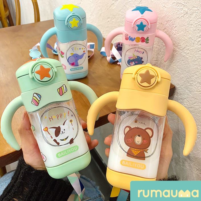 Jual RUMAUMA Star Water Bottle Kids Botol Minum Cartoon Cup Handle ...