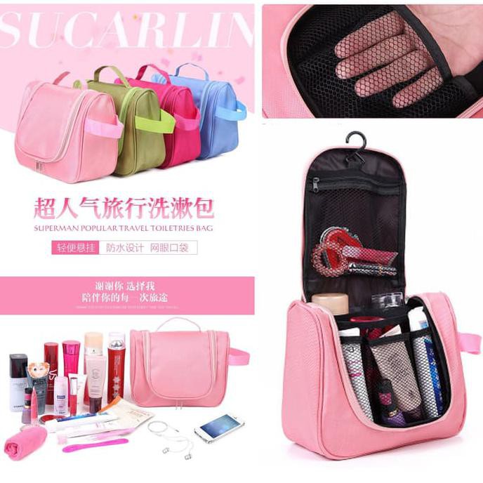 Jual Tas Mandi Toiletries Bag / Travel Cosmetic Shower Organizer Bag ...