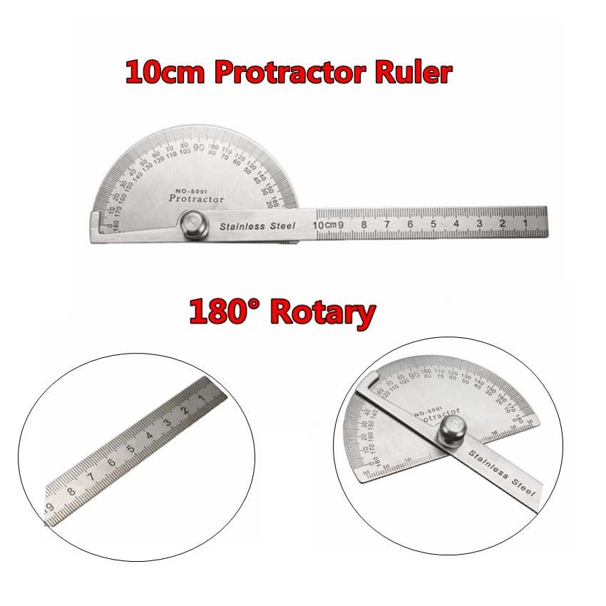 Jual Penggaris Busur Protractor Stainless 10 CM Alat Garisan Pengukur ...