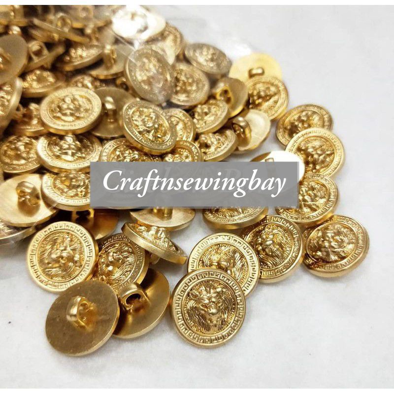 Jual Kancing Kemeja/ Kancing Emas Singa (067) Isi 144pcs | Shopee Indonesia