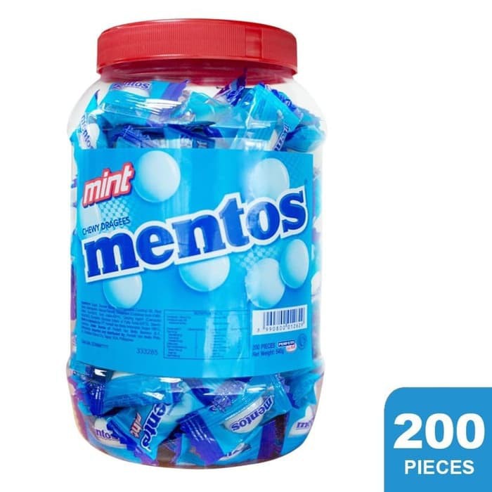 Jual MENTOS JAR Permen Mentos Mint 1 toples x 200pcs | Shopee Indonesia