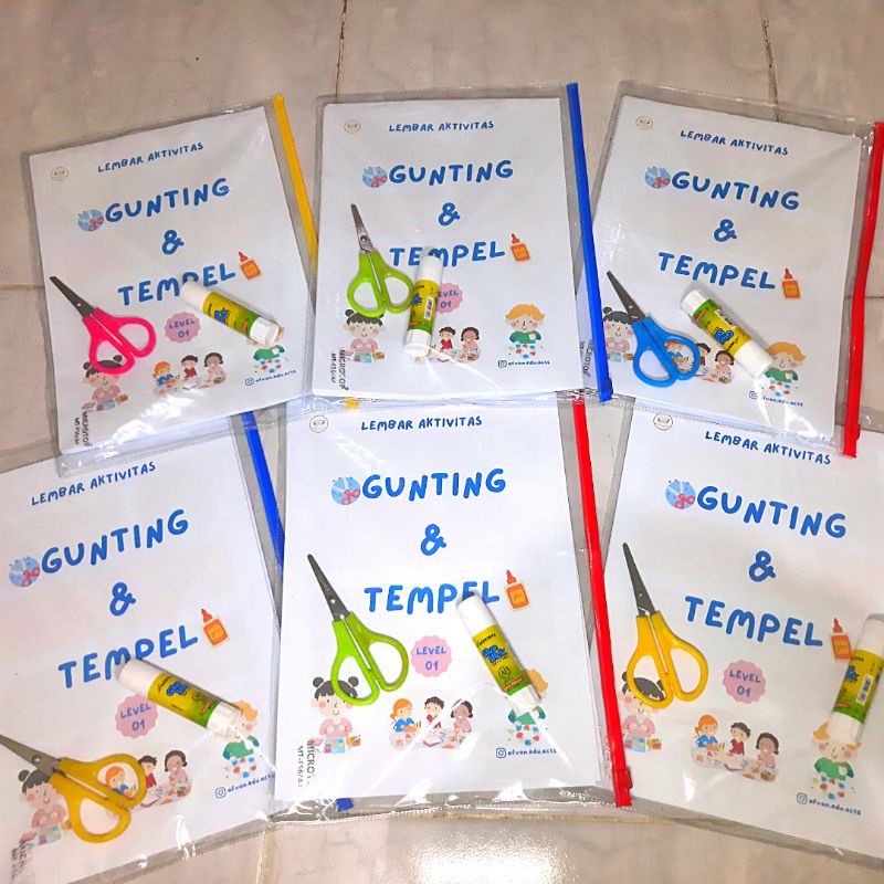 Jual Lembar Aktivitas Gunting & Tempel Cut and Paste / Level 1/ Usia 2 ...