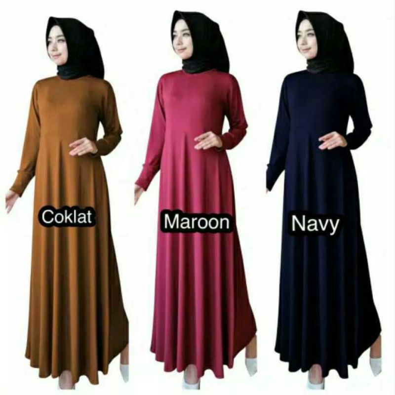 Jual Gamis Jersey polos premium Baju gamis wanita Gamis muslim jersy ...