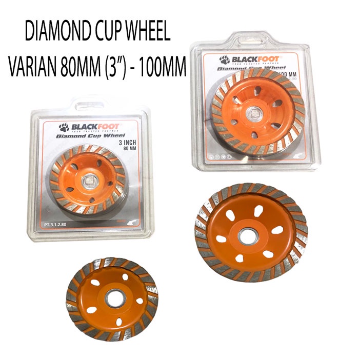 Jual BLACKFOOT Diamond Cup Wheel/ DW Cup Varian Ukuran 80MM - 100MM ...