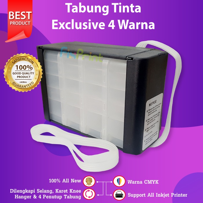 Jual Tabung Infus 4 Warna Box Hitam Exclsuive Canon iP2770 MP287 ...