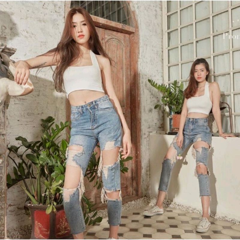 Jual - BANGKOK MEDAN - READY CELANA HW JEANS 9501 RIPPED PANT BY ...