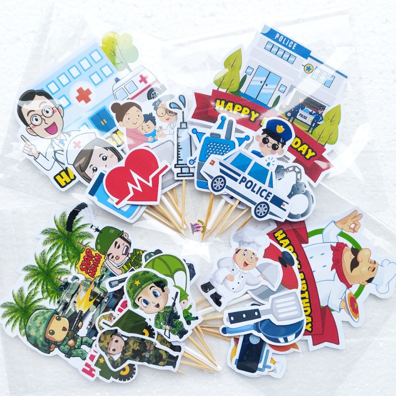 Jual Topper Cake STANDART / CUSTOM Dokter, Tentara, Koki, Polisi ...