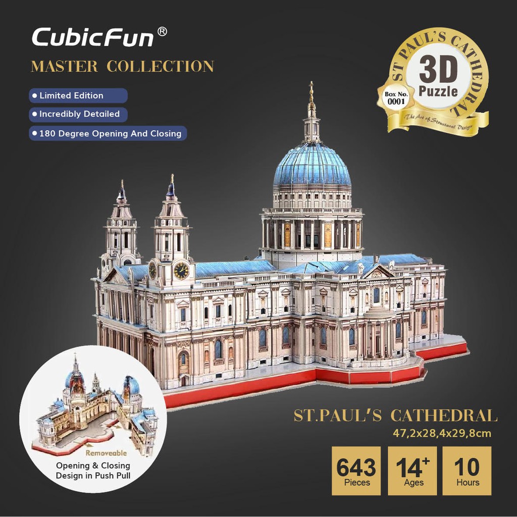 Jual CUBICFUN St. Paul's Cathedral Master Collection MC270h - 3D Puzzle ...