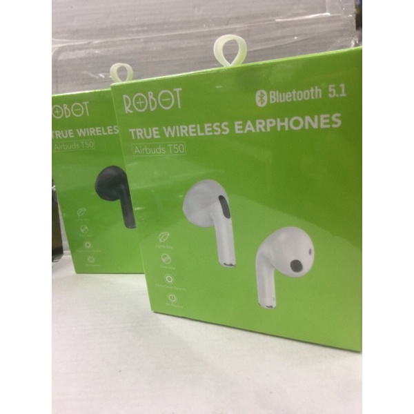 Jual Headset Handsfree Bluetooth Robot Airbud T50 Original | Shopee ...