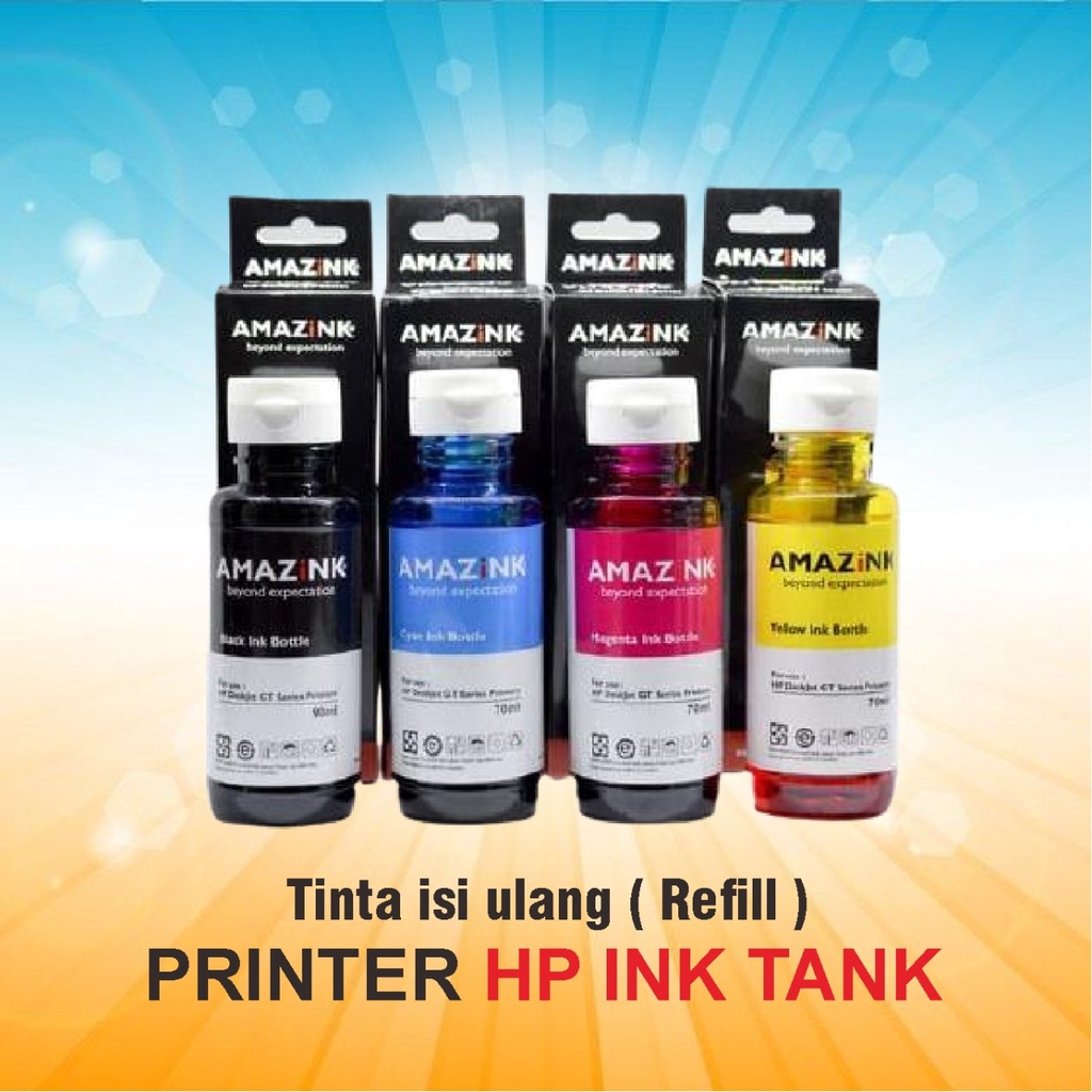 Jual 1set Tinta HP ink tank warna CMYK isi ulang/refill Printer HP Ink ...