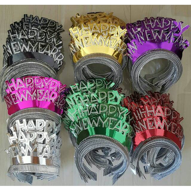 Jual pesta tahun baru tiara tahun baru bando kertas new year | Shopee ...