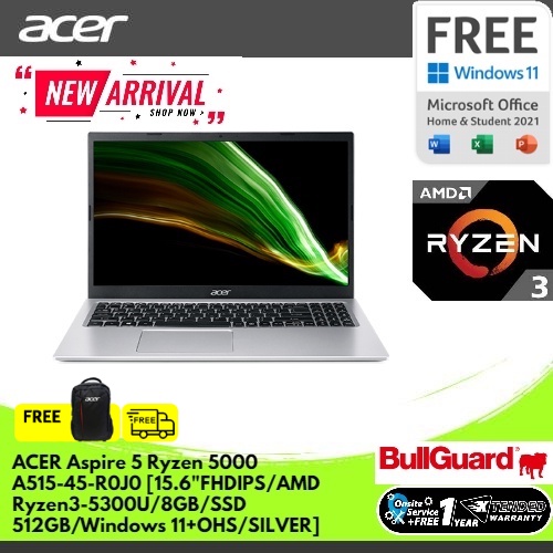 Jual ACER ASPIRE 5 RYZEN 5000 A515-45-R0J0 [15.6"FHD IPS/AMD RYZEN3 ...