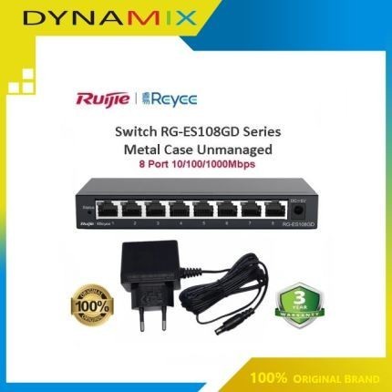 Jual RUIJIE REEYEE RG-ES108GD 8 Port Gigabit Unmanaged Switch - Metal Case GARANSI RESMI ...