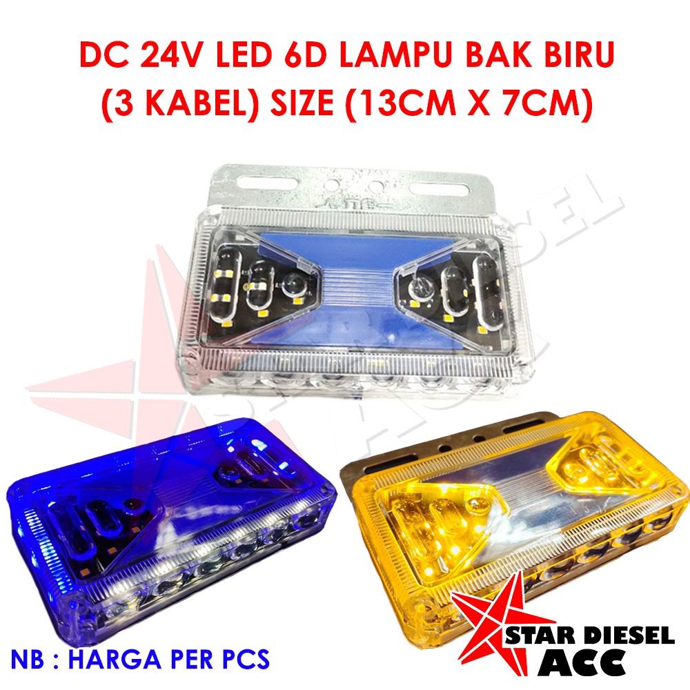 Jual LAMPU TRUK SAMPING LED 6D PETAK BIRU 24V LAMPU LED KOTAK LAMPU BUS LAMPU BAK CANTER LAMPU ...