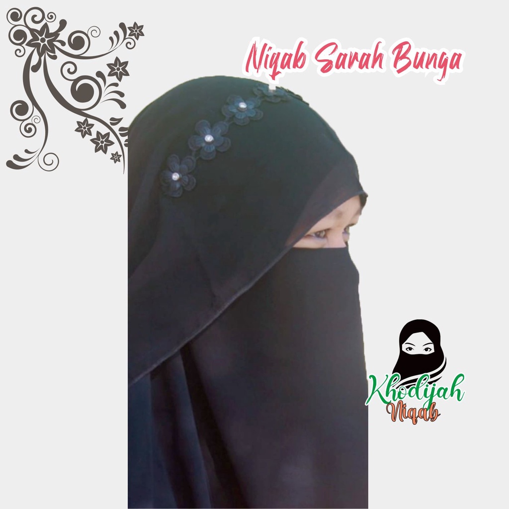 Jual cadar niqab Sarah bunga | Shopee Indonesia
