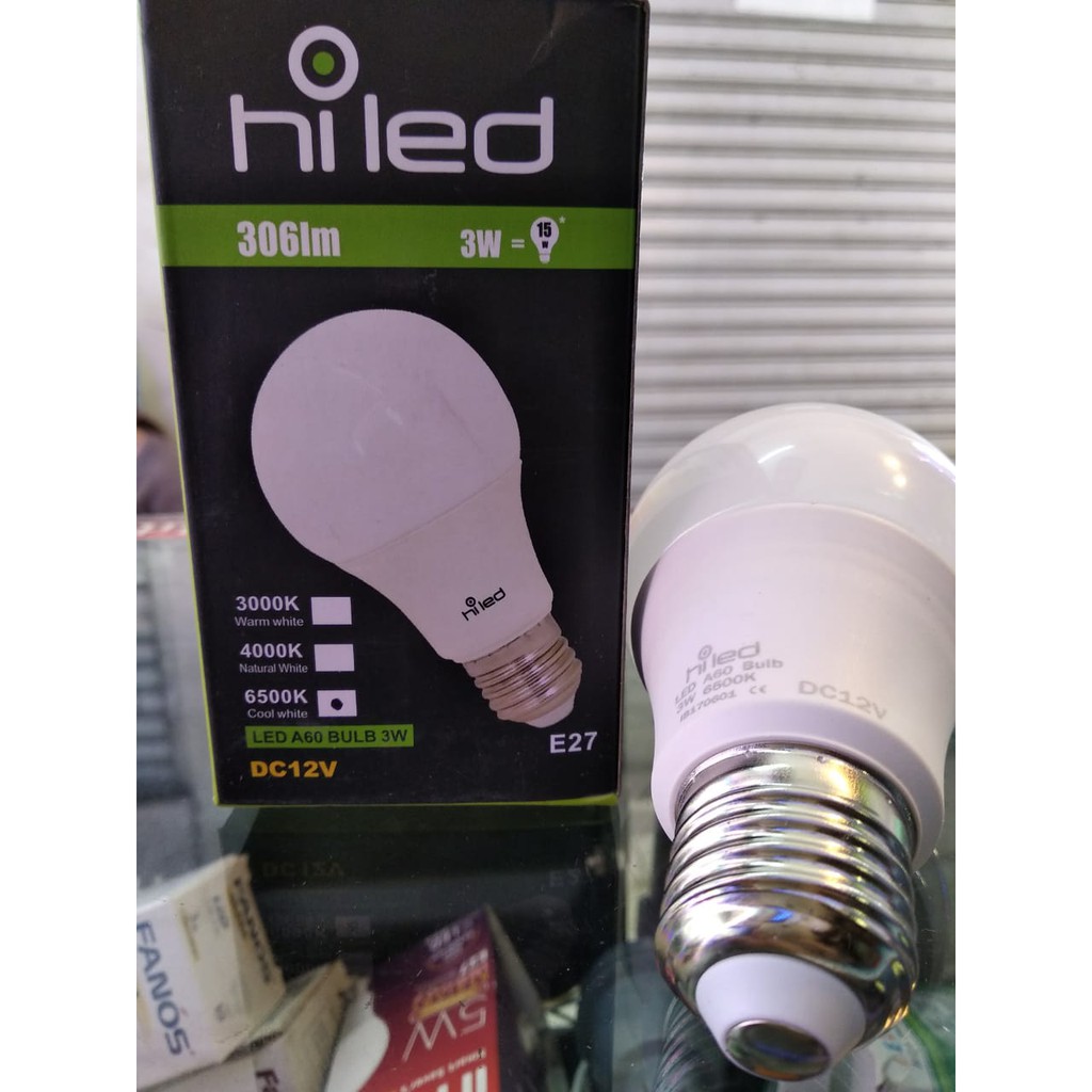 Jual Lampu Bulb Hiled 3 Watt DC 12V 6000k Putih E27 | Shopee Indonesia