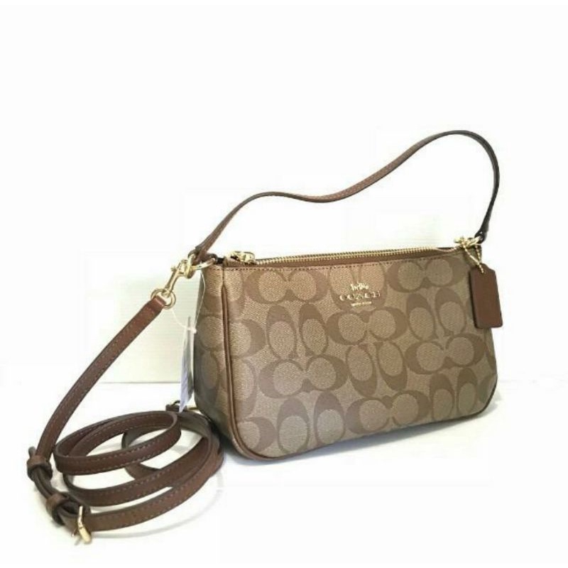 Jual Tas Wanita COACH F58321 Top Handle Pouch khaki Super Premium 1:1 ...