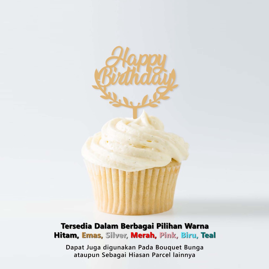Jual Cup Cake Topper AKRILIK - HBD MINI - Topper Kue Happy Birthday ...