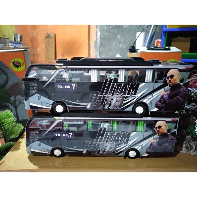 Jual Miniatur Bis Murah Unit spesial hitam putih trans7 | Shopee Indonesia