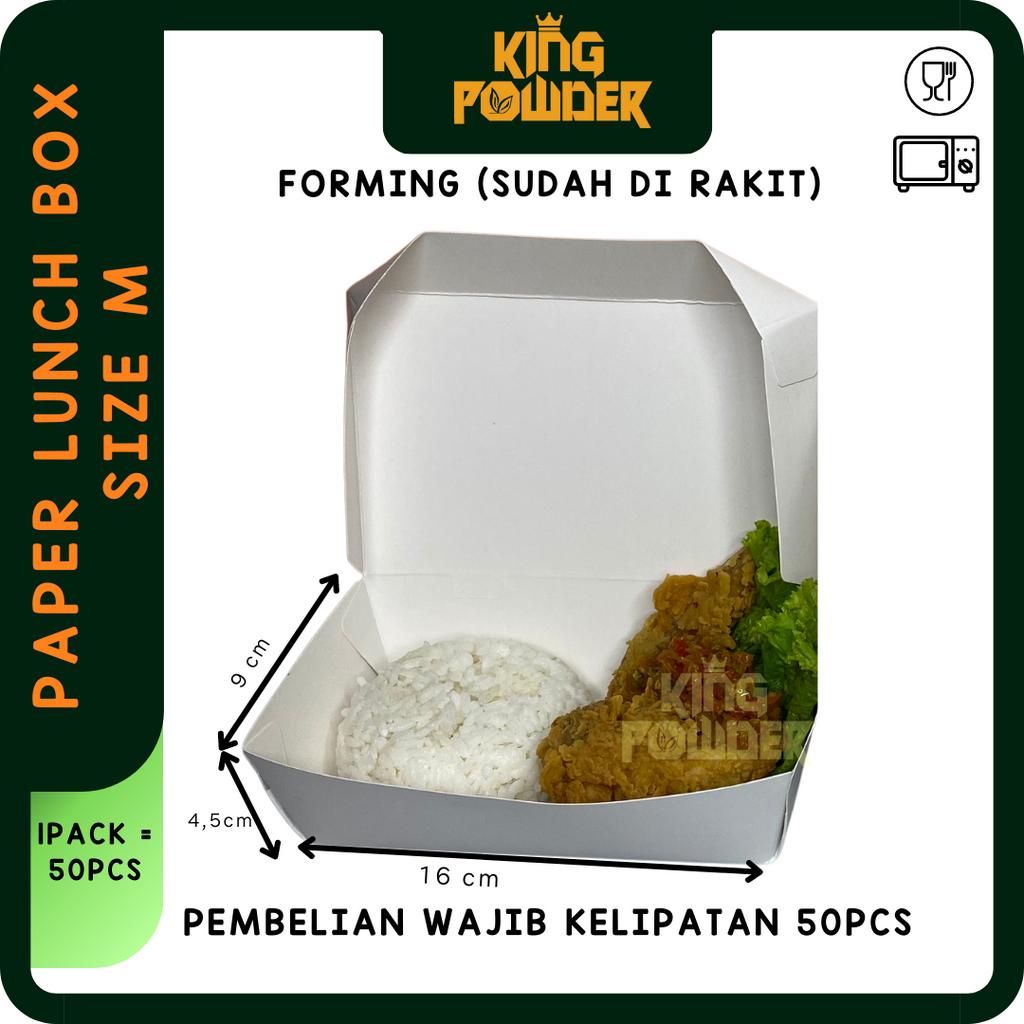 Jual Paper Lunch Box M / Paper Lunch Box Putih Ukuran M 50 pcs | Shopee ...
