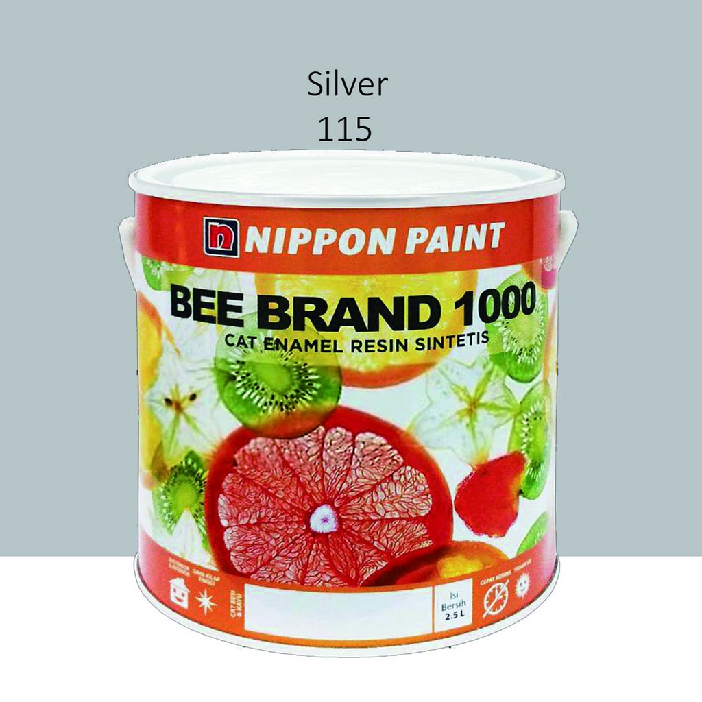Jual Cat Kayu Besi BEE BRAND 1000 Nippon Paint 0.9 Lt - Silver 115 ...