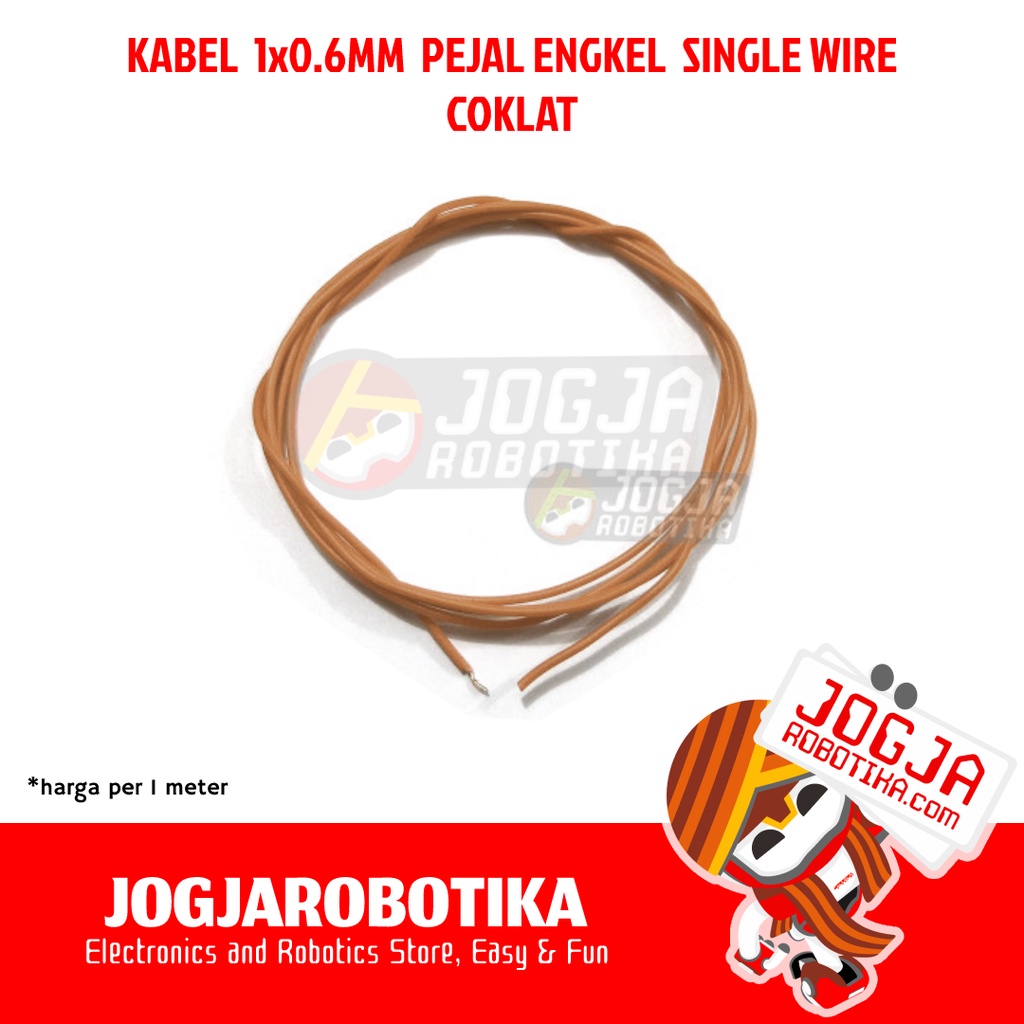 Jual Kabel 1x0.6mm 0.6mm 0.6 mm kabel Engkel Pejal Single Wire - Merah ...
