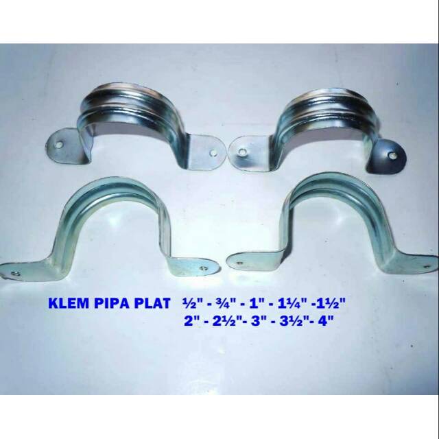 Jual Klem Pipa Plat 1"/ Pipe clamp/Klem Pipa Plat / Clamp Pipa Pipe Paralon Besi / Klem Omega ...