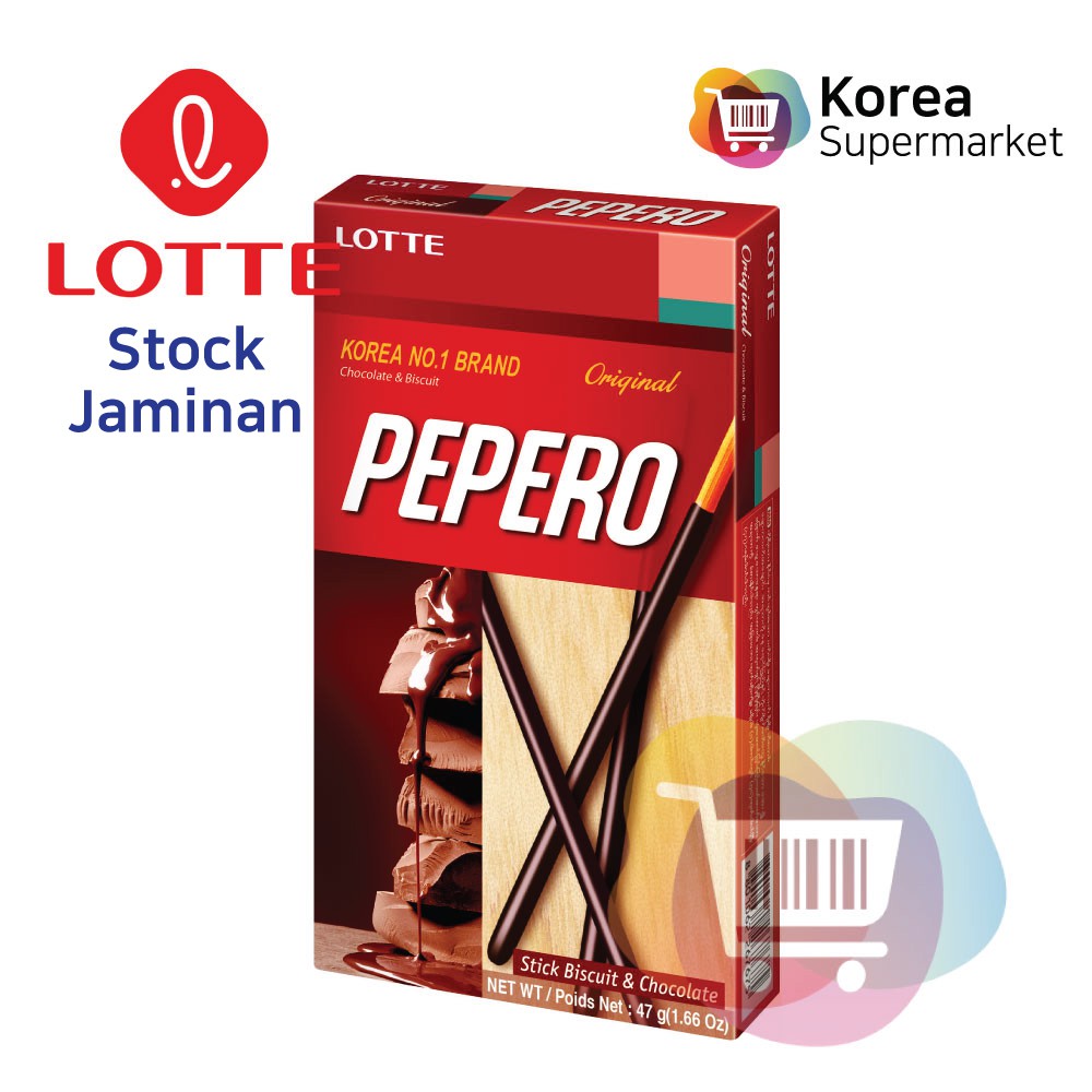 Jual Lotte Pepero Choco Original 47g/Biskuit Coklat Original Asli Korea ...