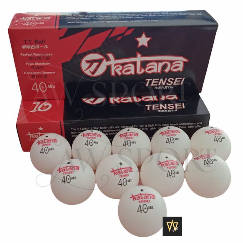 Jual Bola Pingpong KATANA TENSEI 40+ ABS Putih isi 10 / Bola Tenis Meja | Shopee Indonesia