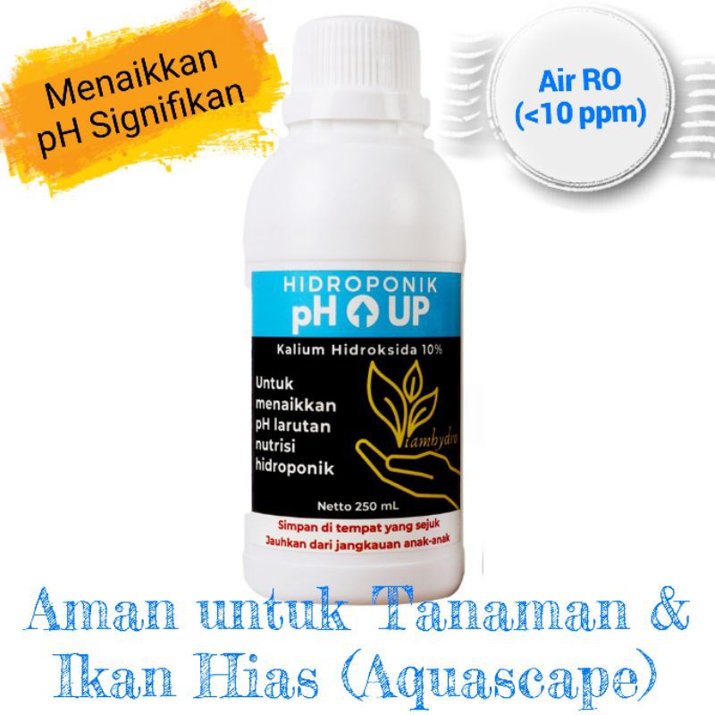 Jual pH UP 250 mL Kalium Hidroksida 10% & Air RO(Reverse Osmosis) untuk Hidroponik & Ikan Hias ...