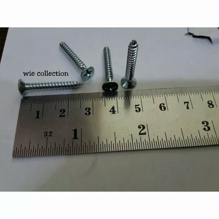 Jual 50 PCS SKRUP CACING 6MMX1" / TAPPING SCREW 6MMX1" | Shopee Indonesia