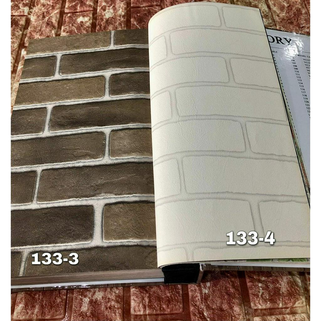 Jual WALLPAPER DINDING BATA PUTIH COKLAT 3D VICTORY | Shopee Indonesia