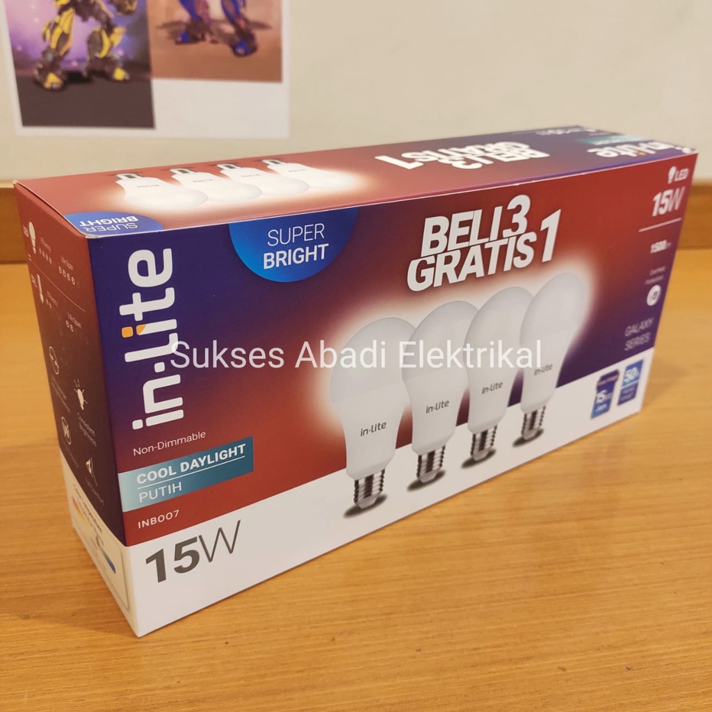 Jual LAMPU LED BULB 15 W PAKET IN-LITE INLITE BER - GARANSI | Shopee ...
